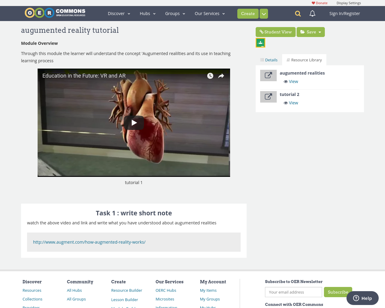 augumented reality tutorial | OER Commons