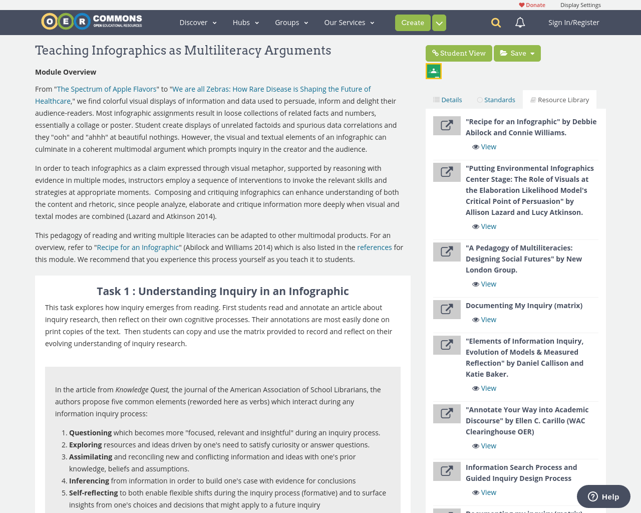 Teaching Infographics as Multiliteracy Arguments | OER Commons