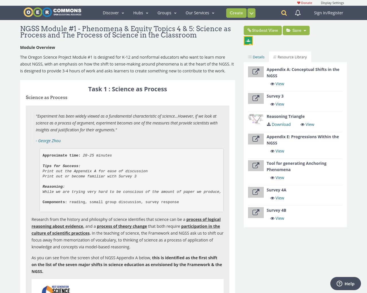 NGSS Module #1 - Phenomena & Equity Topics 4 & 5: Science as Process ...