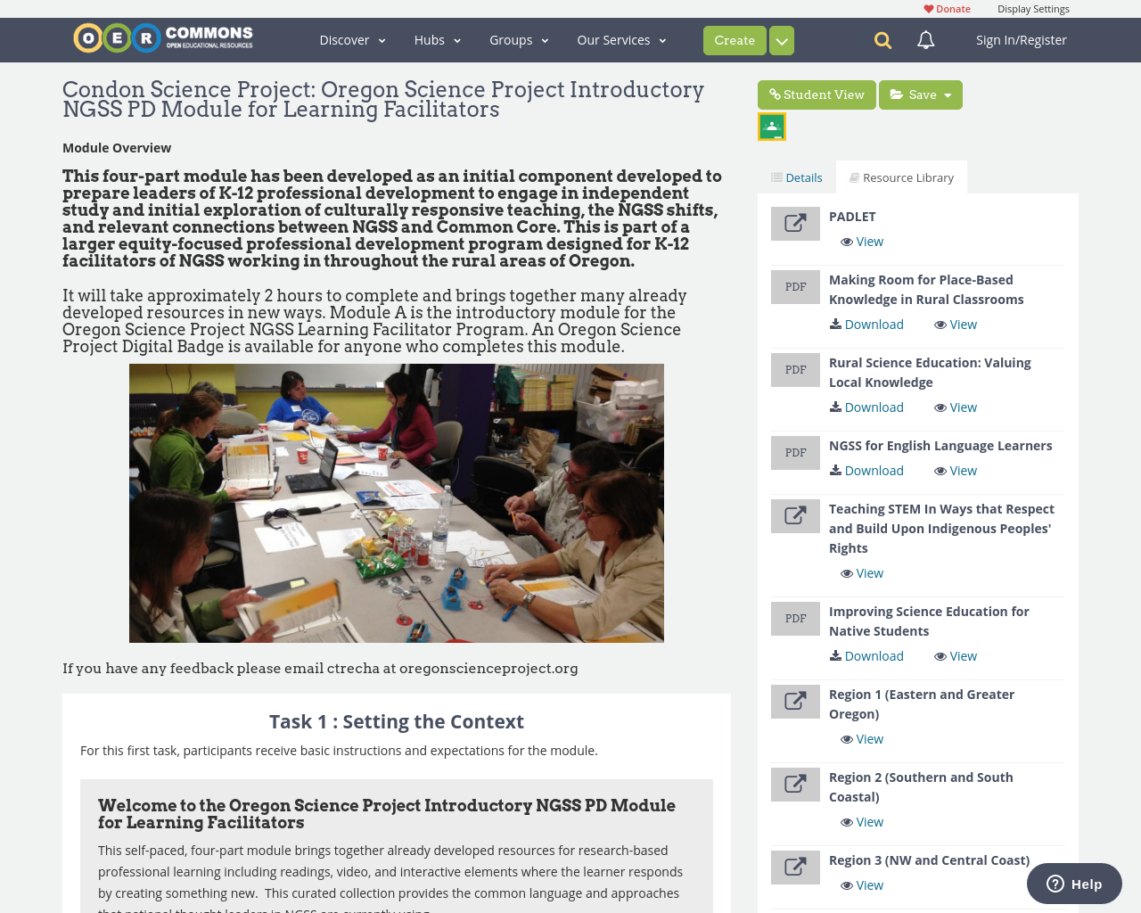 Condon Science Project: Oregon Science Project Introductory NGSS PD ...