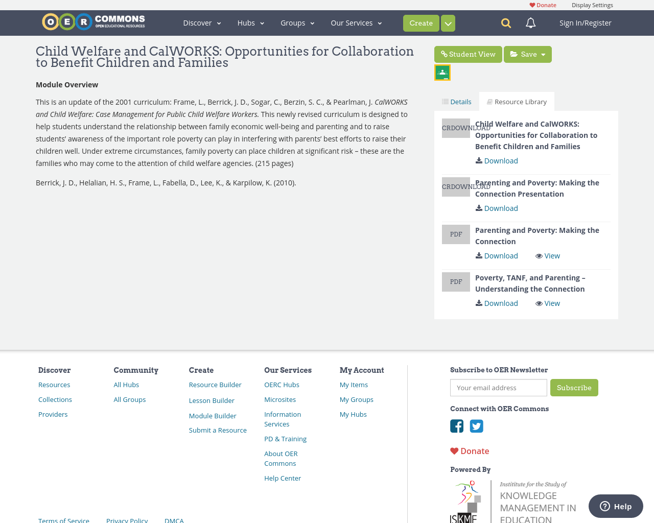 Child Welfare and CalWORKS: Opportunities for Collaboration to Benefit ...