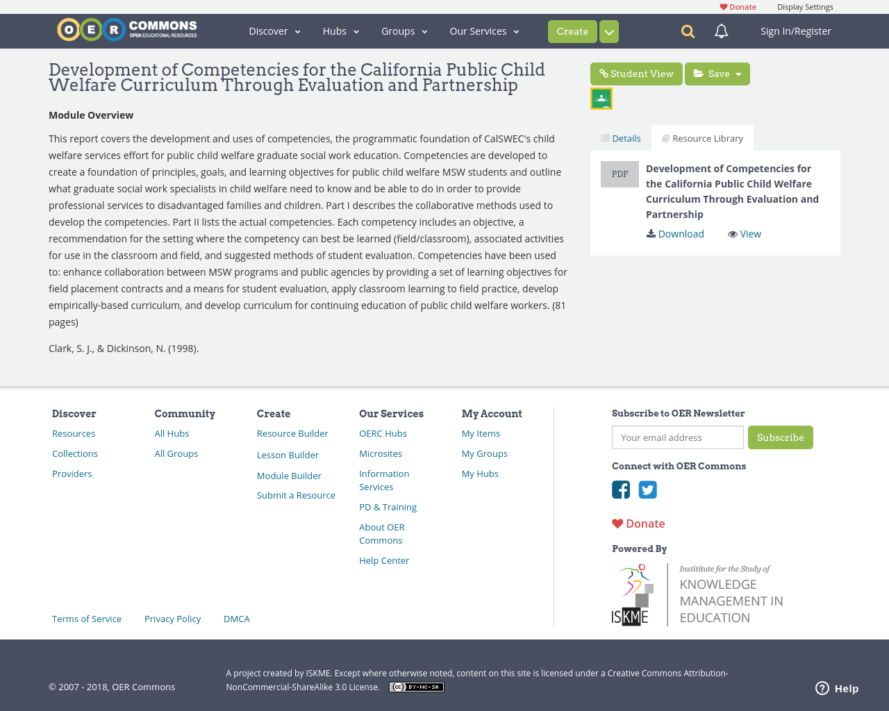Development of Competencies for the California Public Child Welfare Curriculum Through ...