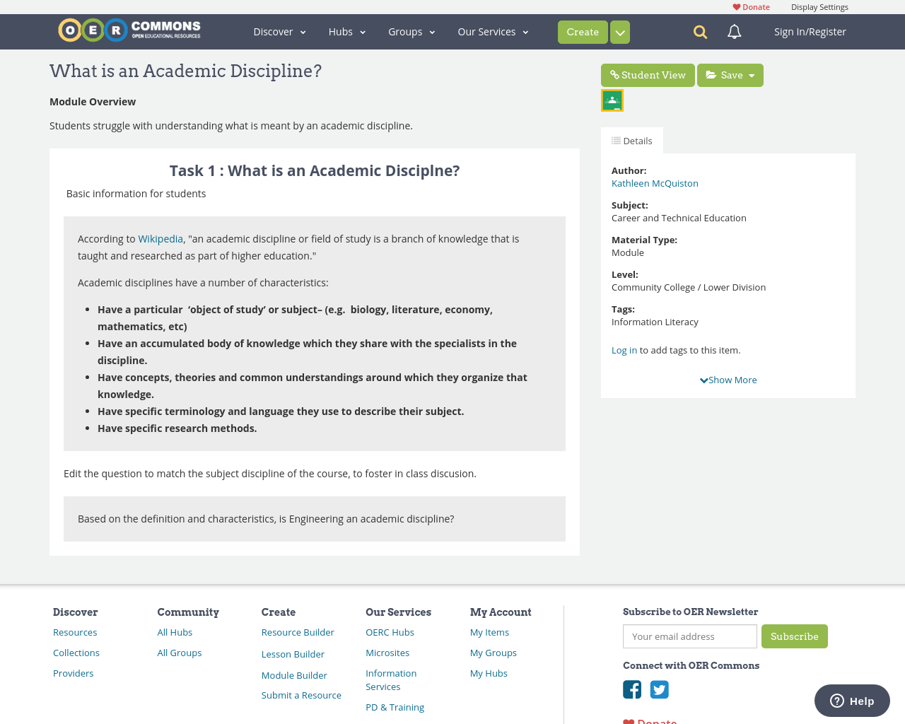 What is an Academic Discipline? | OER Commons