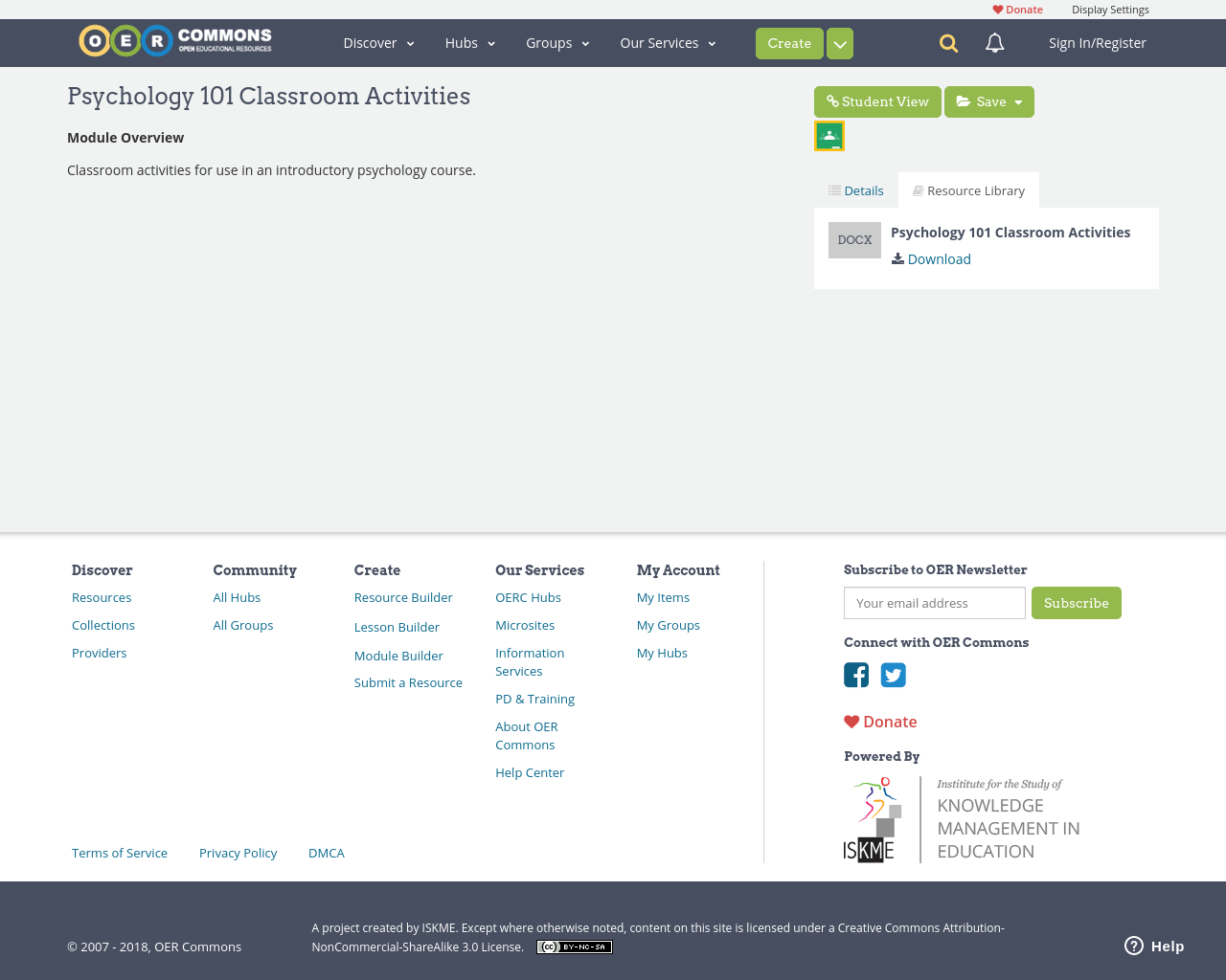 Psychology 101 Classroom Activities | OER Commons