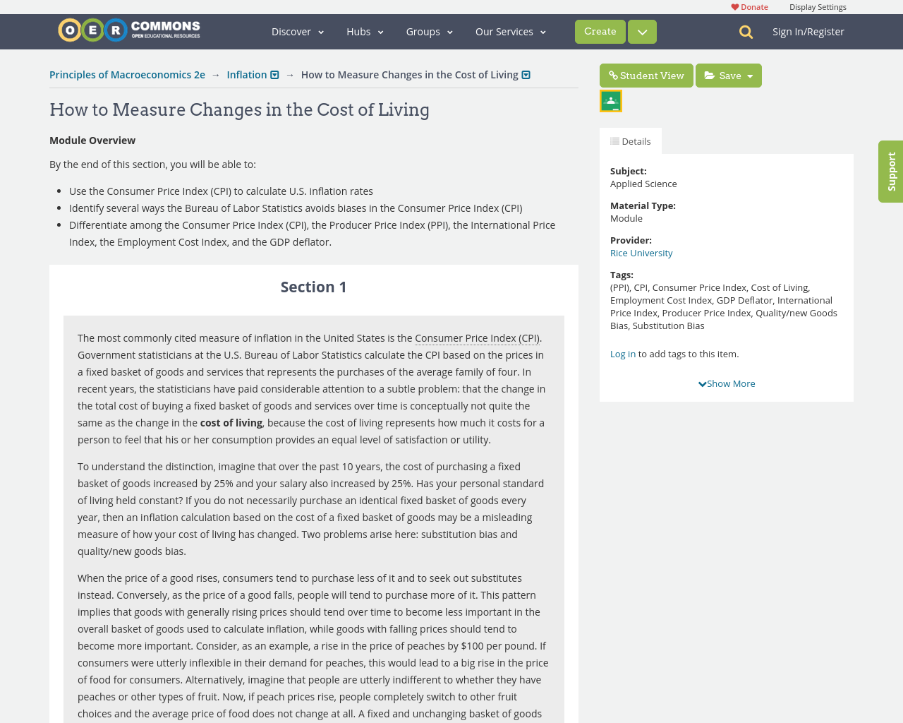 Principles of Macroeconomics 2e, Inflation, How to Measure Changes in ...