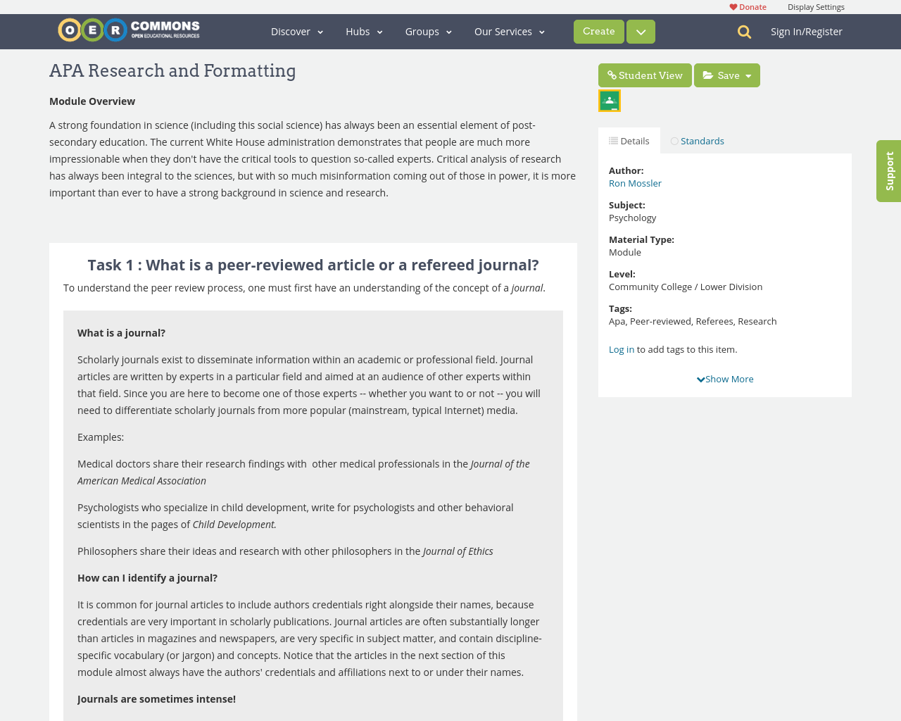 APA Research and Formatting | OER Commons