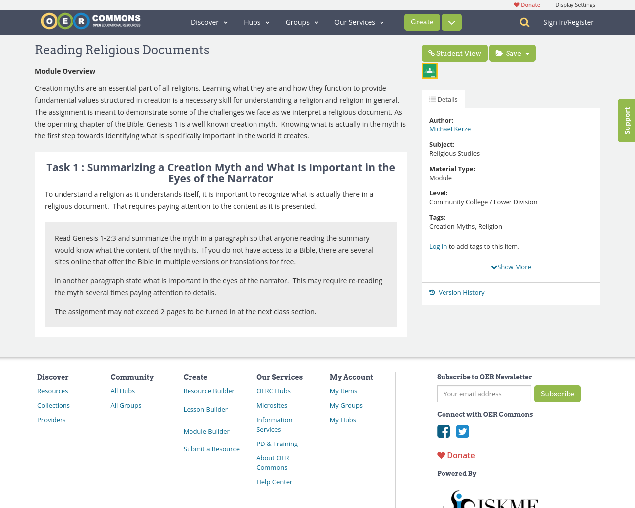 Reading Religious Documents | OER Commons