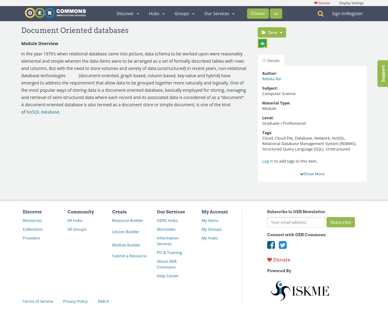 Document Oriented databases | OER Commons