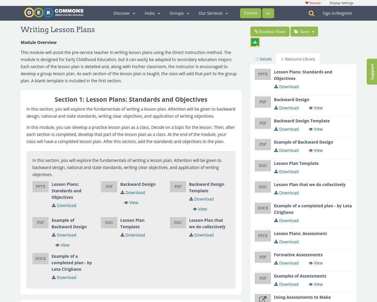 Writing Lesson Plans | OER Commons