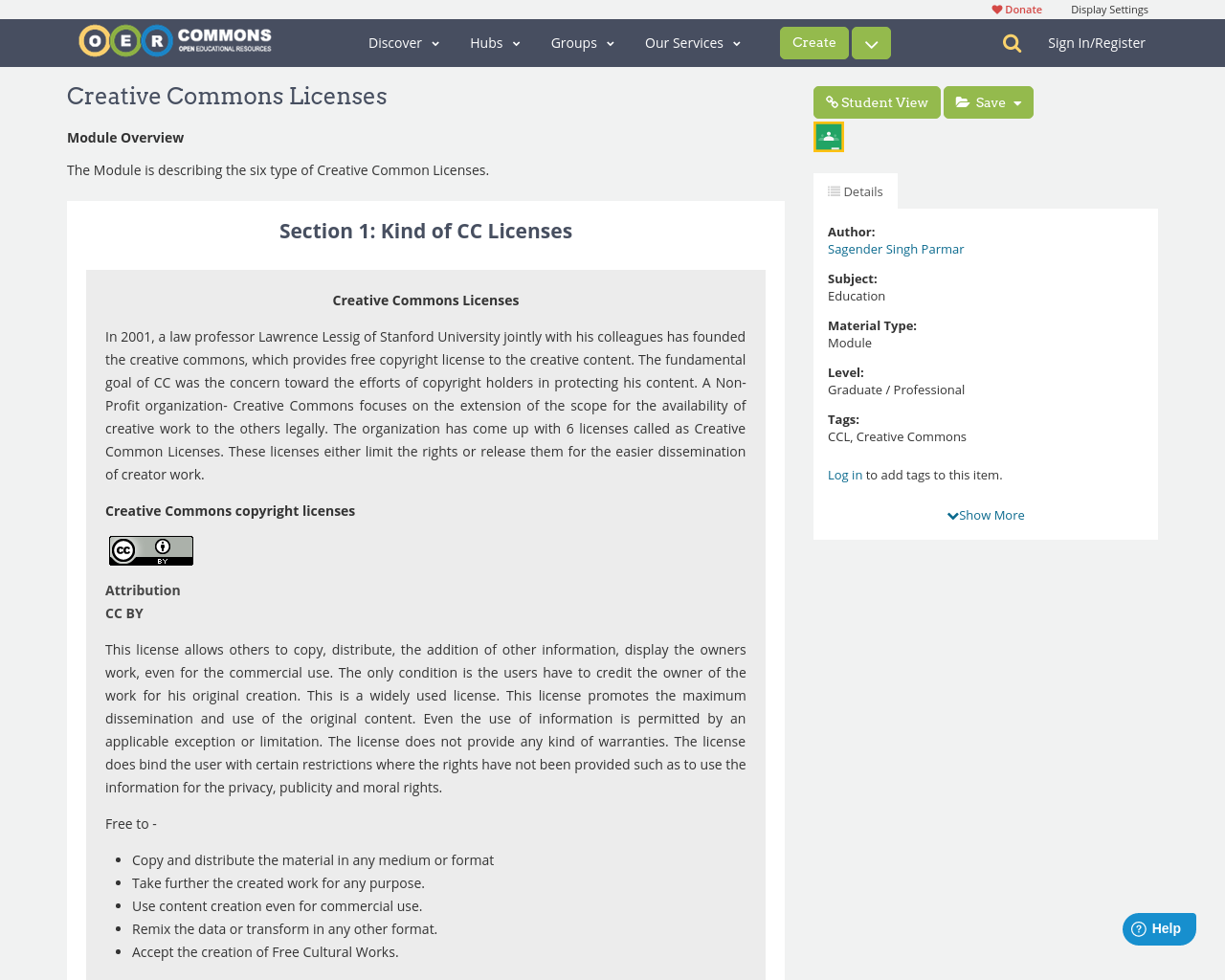 Creative Commons Licenses | OER Commons
