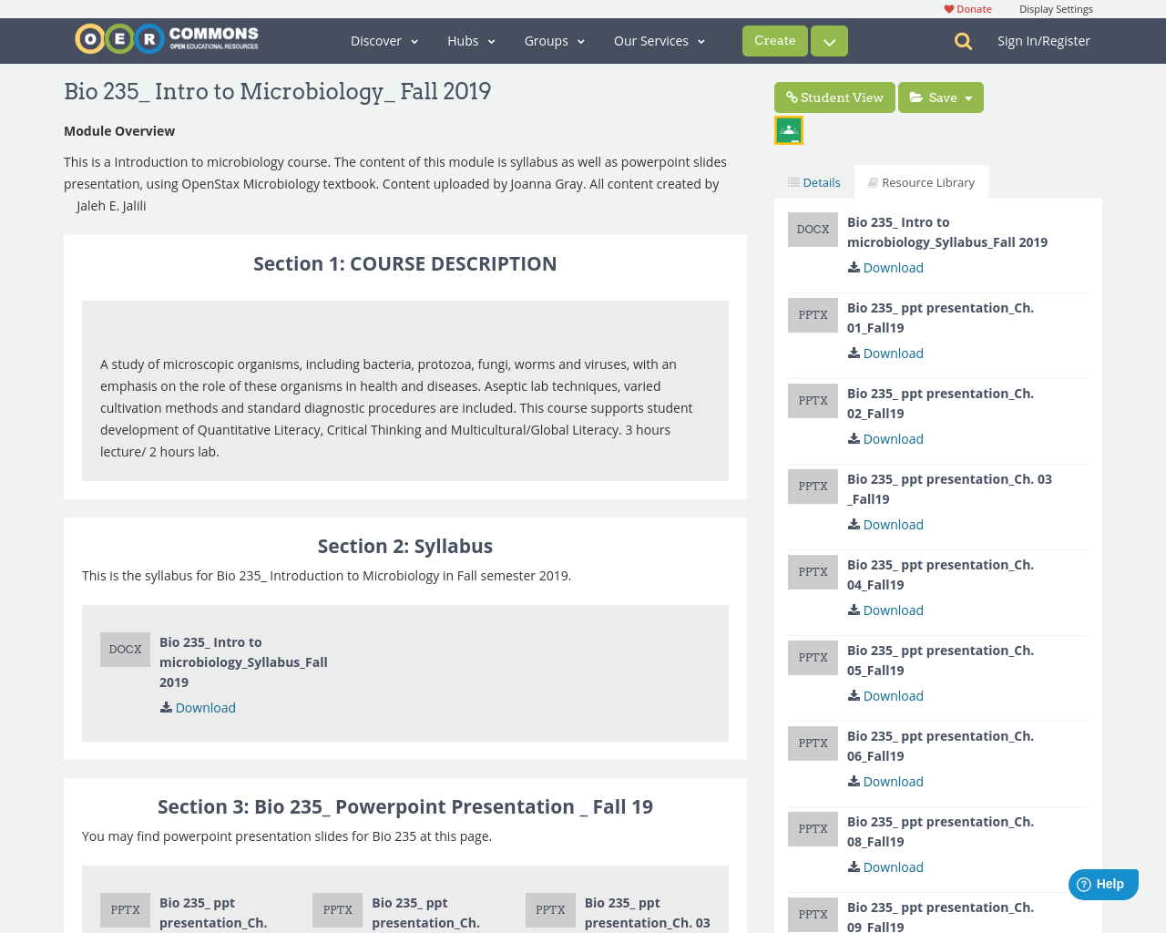 Bio 235_ Intro to Microbiology_ Fall 2019 | OER Commons