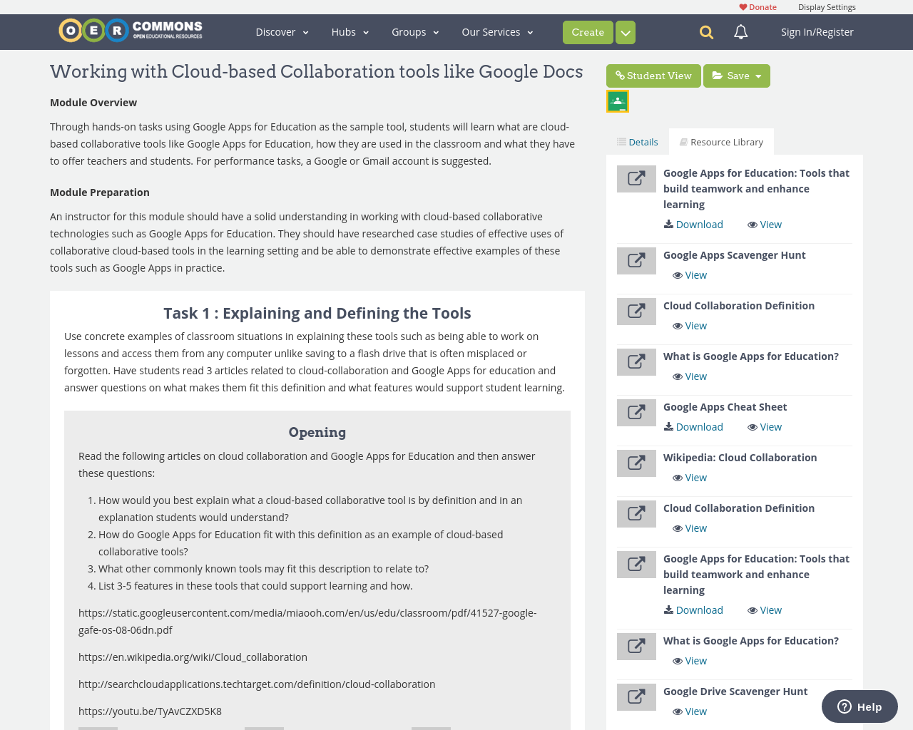 Working with Cloud-based Collaboration tools like Google Docs | OER Commons