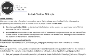 TCC Library Handout - APA In-text Citations | OER Commons