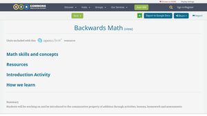 Backwards Math | OER Commons