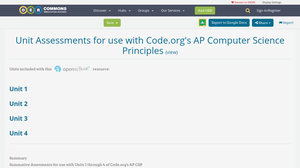 Unit Assessments for use with Code.org's AP Computer Science Principles ...