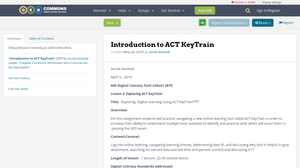 Introduction to ACT KeyTrain | OER Commons