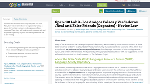 Spanish Level 1, Activity 03: Los Amigos Falsos y Verdaderos / Real and ...