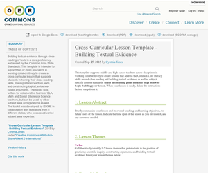 Cross-Curricular Lesson Template - Building Textual Evidence | OER Commons