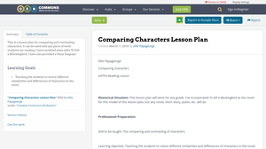 Comparing Characters Lesson Plan | OER Commons