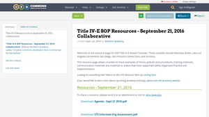 Title IV-E SOP Resources - September 21, 2016 Collaborative | OER Commons