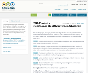 PBL Project - Relational Health between Children | OER Commons