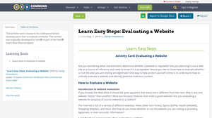 Learn Easy Steps: Evaluating a Website | OER Commons