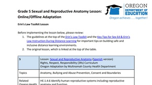 Grade 5 Sexual and Reproductive Anatomy Lesson (Online/Offline ...