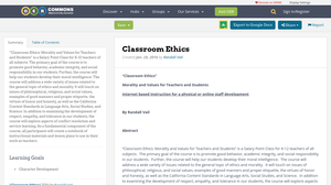 Classroom Ethics | OER Commons