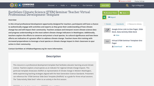 EarthGen Climate Science STEM Seminar Teacher Virtual Professional ...