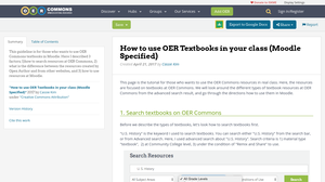 How to use OER Textbooks in your class (Moodle Specified) | OER Commons