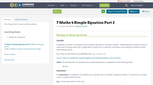 7 Maths 4 Simple Equation Part 2 | OER Commons