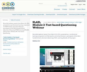 SLASL Module 2: Text-based Questioning Webinar | OER Commons