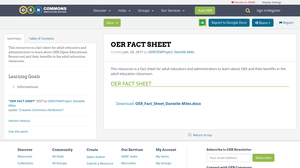 OER FACT SHEET | OER Commons