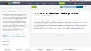 OET and PTE Classroom Training Courses | OER Commons