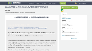CO-CREATING OER AS A LEARNING EXPERIENCE | OER Commons