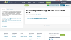 Harnessing Wind Energy (Middle School NGSS Unit) | OER Commons