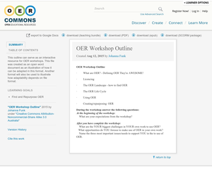 OER Workshop Outline | OER Commons