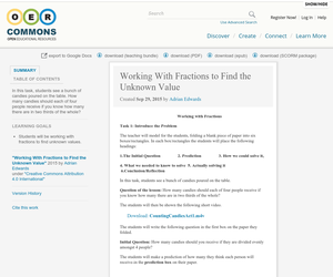 Working With Fractions to Find the Unknown Value | OER Commons