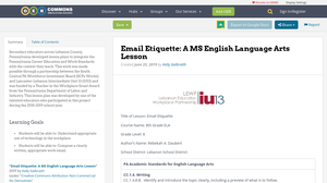Email Etiquette: A MS English Language Arts Lesson | OER Commons
