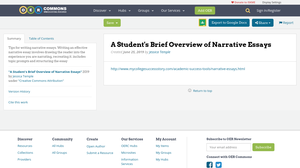 A Student's Brief Overview of Narrative Essays | OER Commons