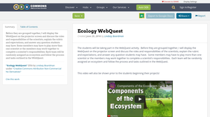 Ecology WebQuest | OER Commons