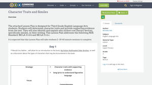 Character Traits and Similes | OER Commons