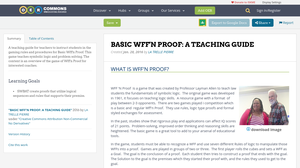 BASIC WFF'N PROOF: A TEACHING GUIDE | OER Commons