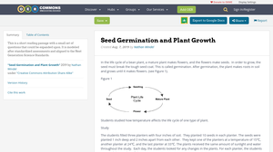 Seed Germination and Plant Growth | OER Commons