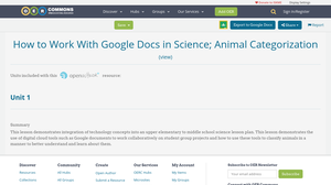 How to Work With Google Docs in Science; Animal Categorization | OER ...