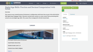 Digital Age Skills: Fraction and Decimal Computation 5-6th Grade | OER ...