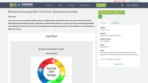 Blended Learning Best Practices: Entrepreneurship | OER Commons