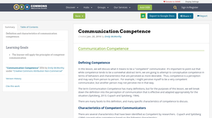 Communication Competence | OER Commons