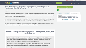 Remote Learning Plan: Identifying Lines, Line Segments, Points, and ...
