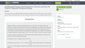 Gradient and Directional Derivatives: Calculus 3 project by Charles ...